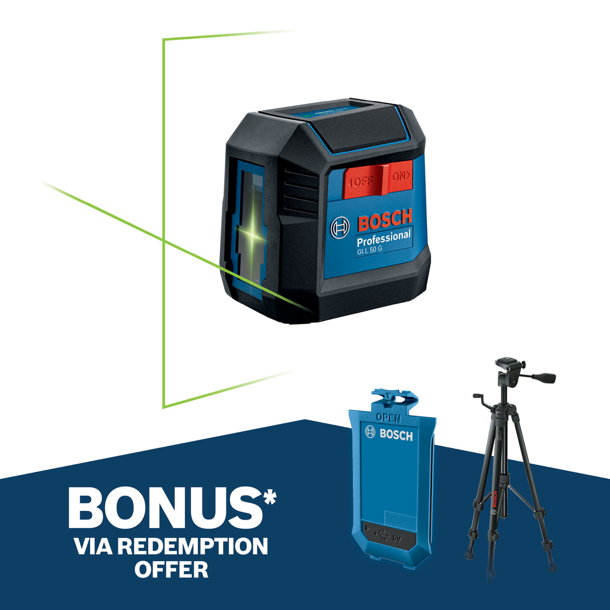 Bosch Professional Green Crossline Laser 06010653K0 - Bunnings Australia