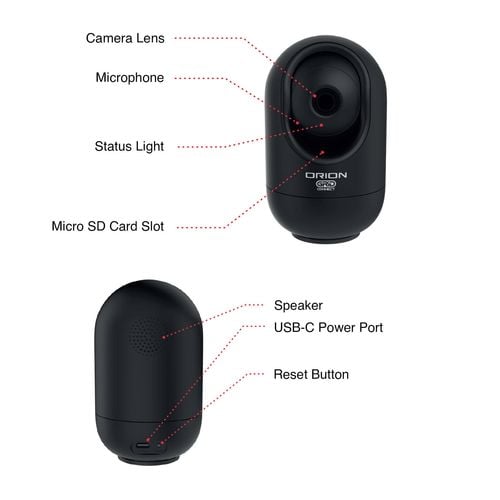 Orion Grid Connect Smart WiFi 3MP Indoor Pan and Tilt Security Camera ...