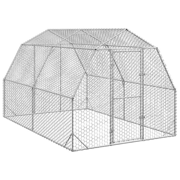 vidaXL Chicken Run 2.5x4x2.25 m Galvanised Steel walk-in chicken run ...