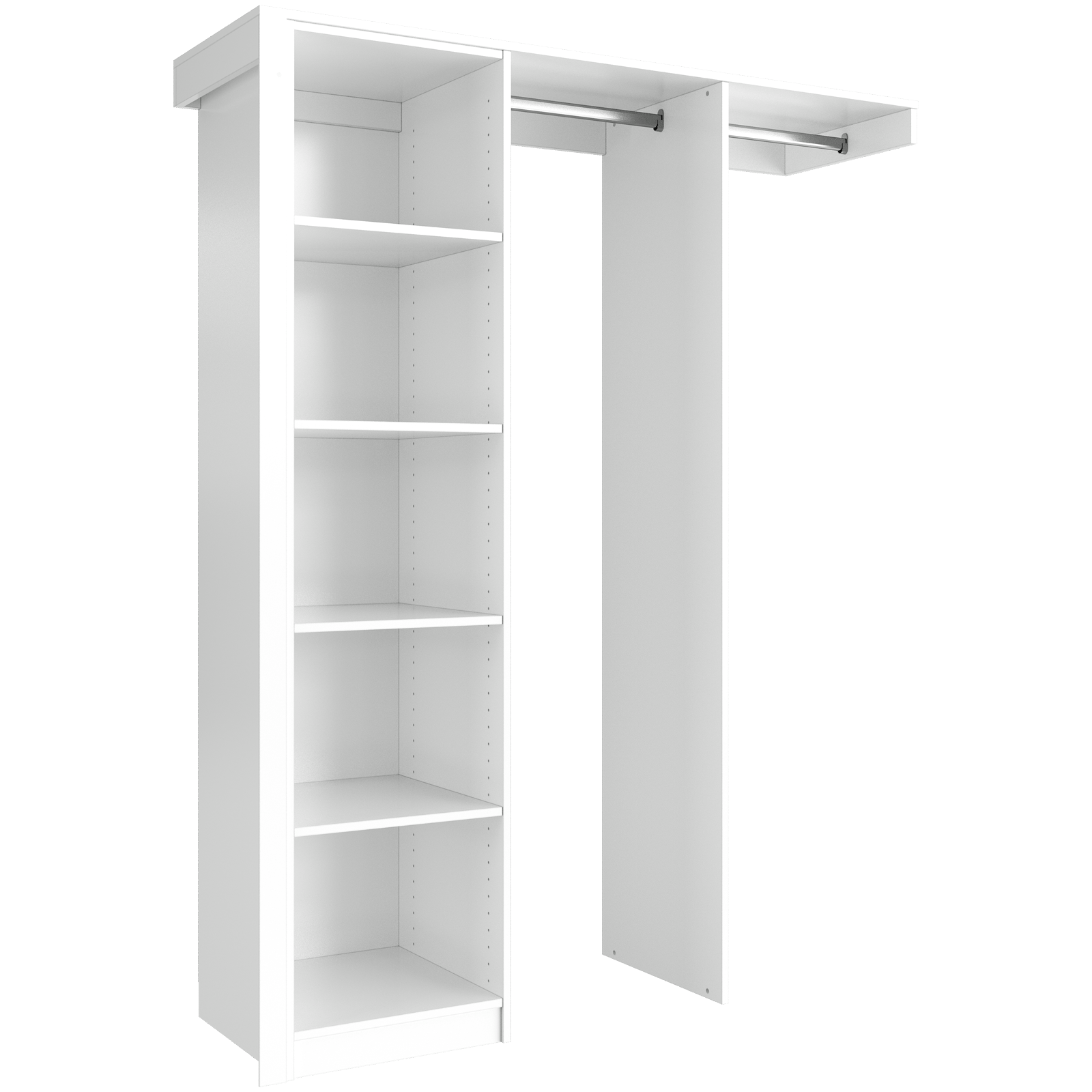 1500 - 1800mm White Package 1 Opening Built In Wardrobe Package - Lugna ...