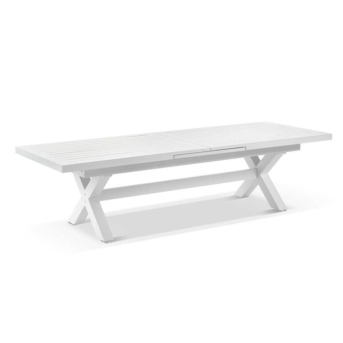 Austin Outdoor 3m - 3.8m Extension Aluminium Dining Table White ...