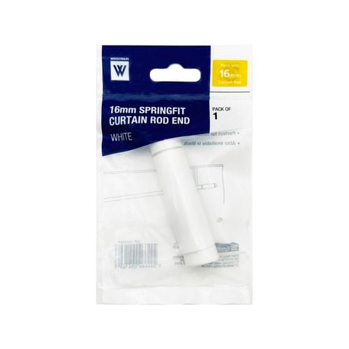 Windoware White 16mm Spring Fit Rod End - Bunnings Australia