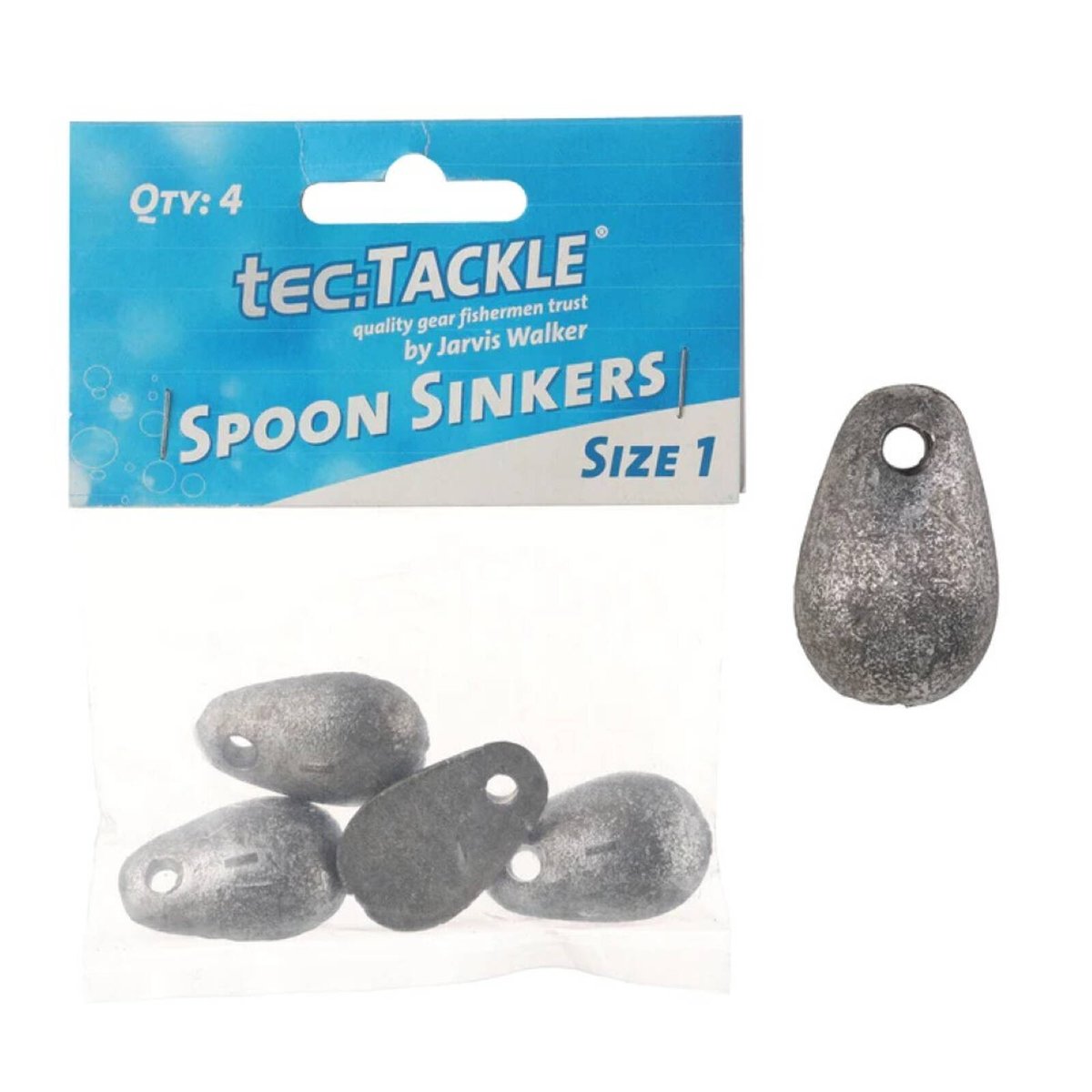 4 Pack of Jarvis Walker Size 1 Spoon Sinkers - Bunnings Australia