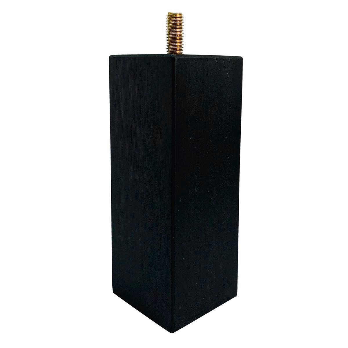 Adoored 53 x 53 x 150mm Black Square Pine Furniture Leg - Bunnings ...