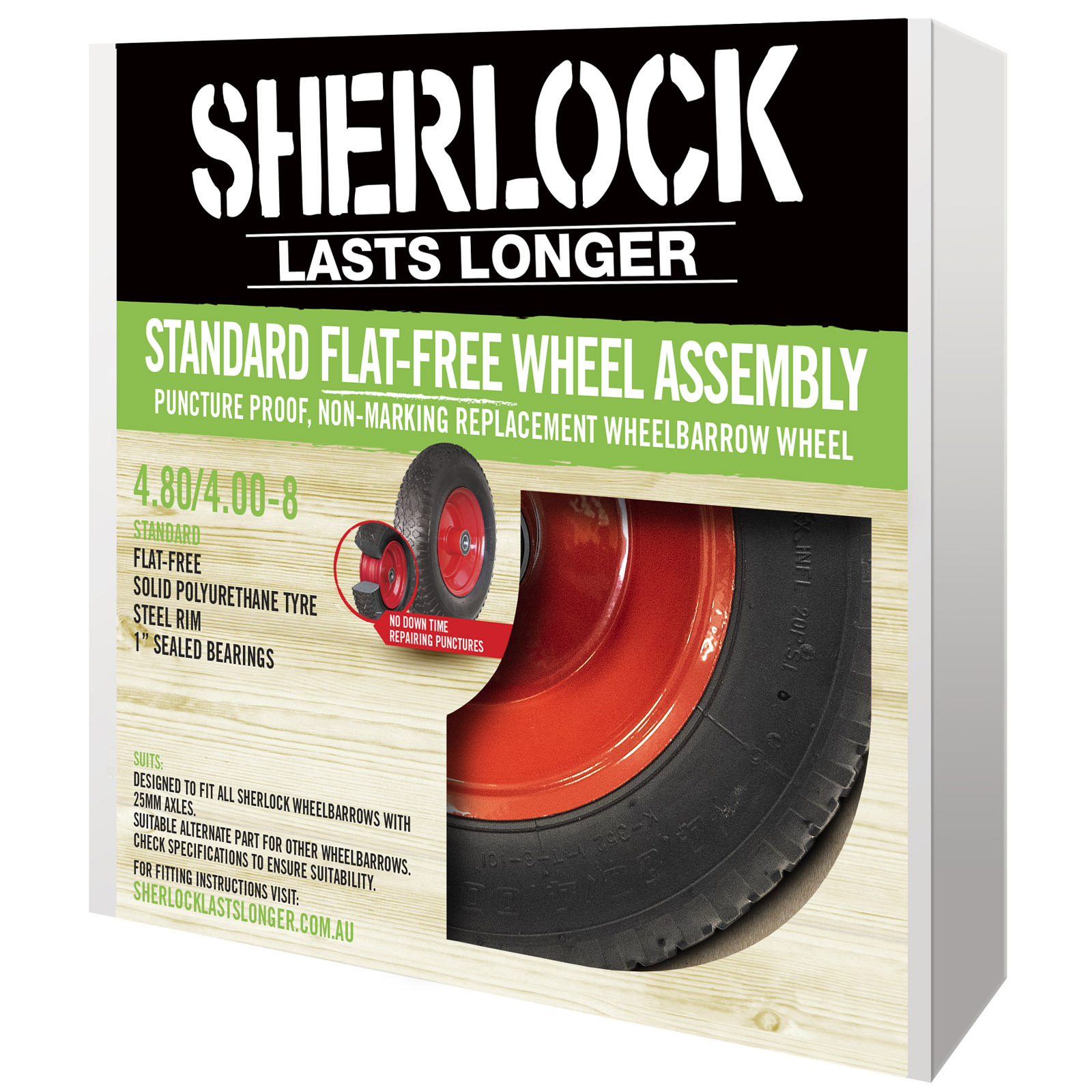 Sherlock Standard Flat Free Wheel Assembly Bunnings Australia