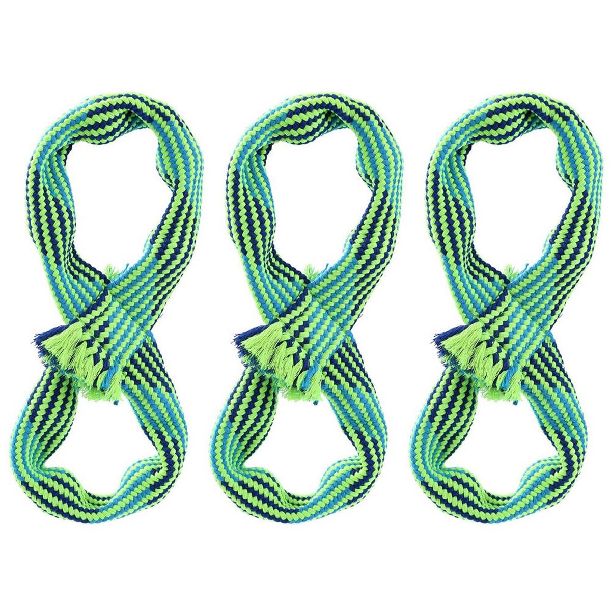 3PK Paws & Claws Tug-Of-War Infinity Rope W/ Squeakers 33cm Blue/Green ...