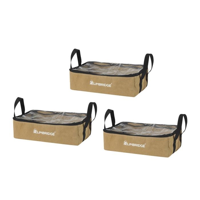 Slimbridge 3PCS Camping Canvas Storage Bags Khaki - Bunnings Australia