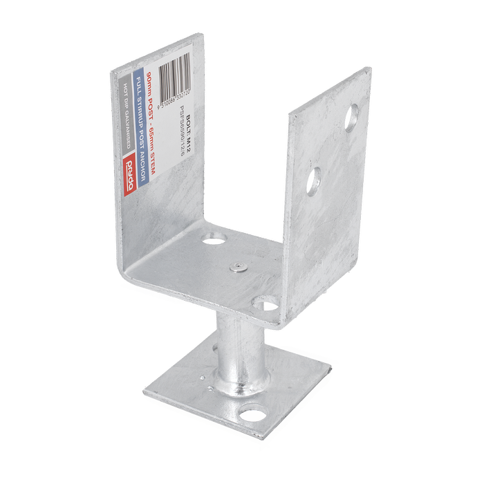 Pryda 65x90mm M12 Full Stirrup Post Anchor - Bunnings Australia