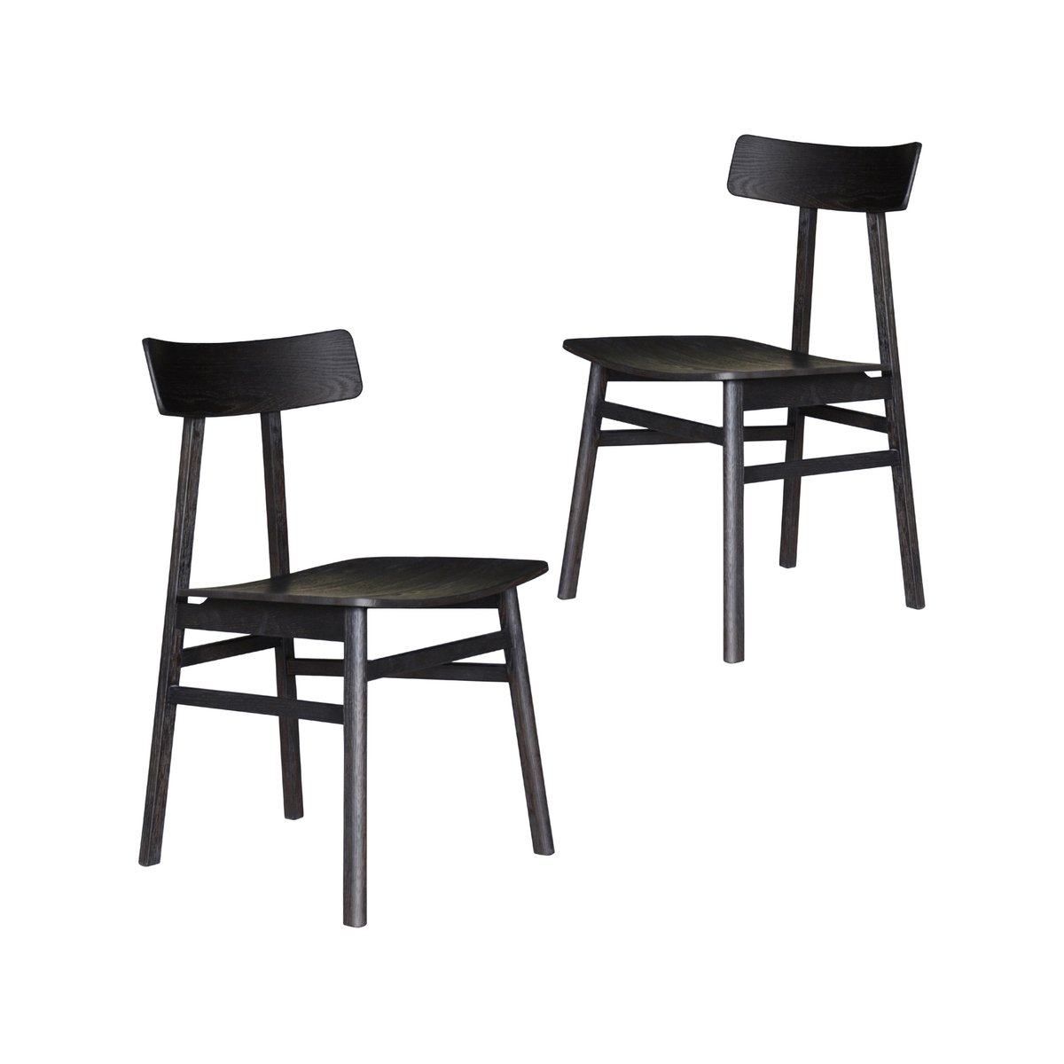 Claire Dining Chair Set of 2 Solid Oak Wood Timber Seat Furniture - Black - Bunnings Australia