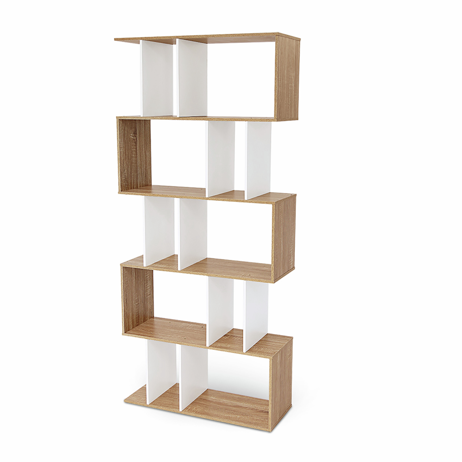 HelloFurniture White Oak 5 Tier Bookcase Bunnings Australia