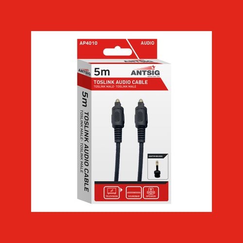 Antsig 5m Optical Cable With Toslink Adaptor - Bunnings Australia