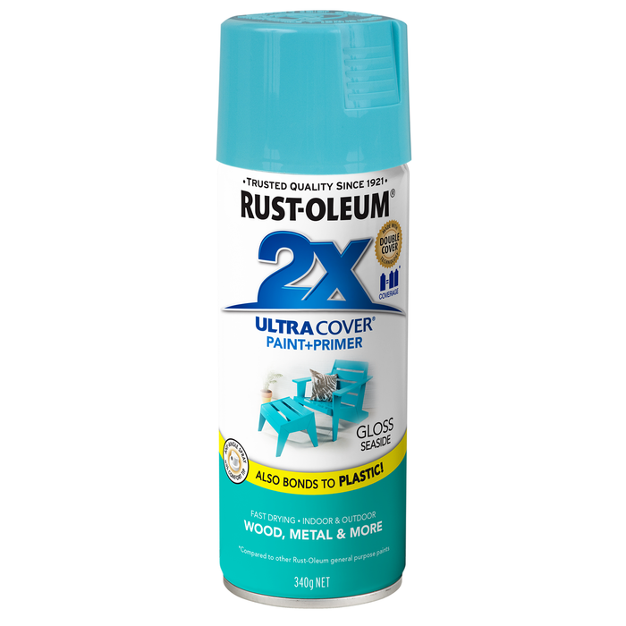 Rust-Oleum 340g 2X Ultra Cover Gloss Seaside Spray Paint - Bunnings ...