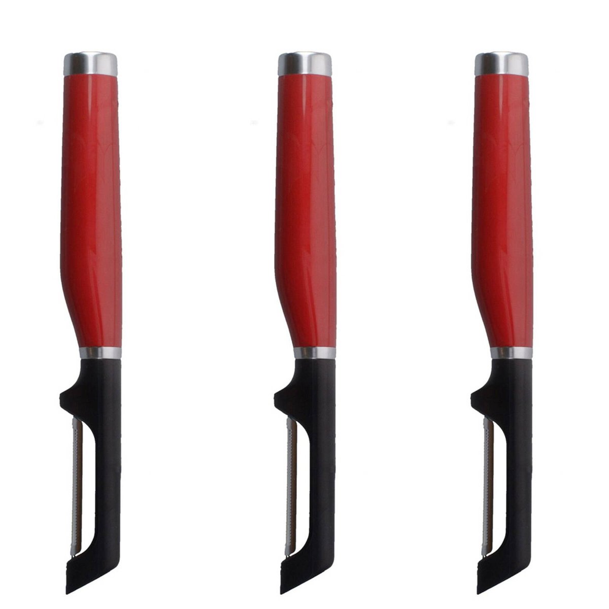 3PK KitchenAid Stainless Steel Swivel European Peeler 22cm - Empire Red ...