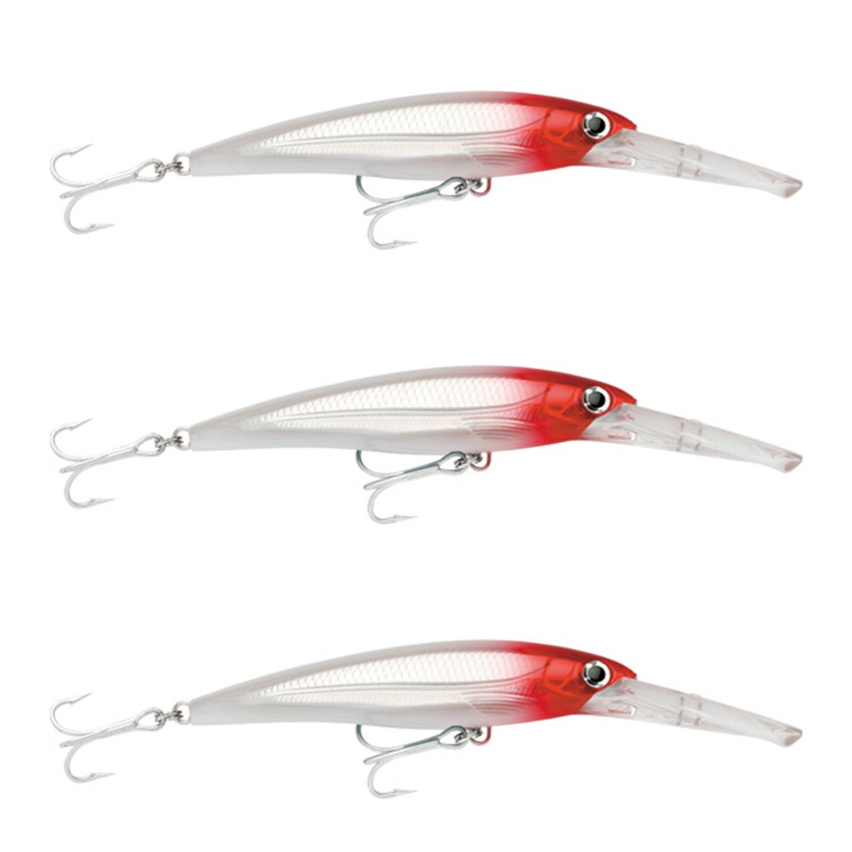 3x Rapala 12cm X Rap Magnum 15 Deep Diving Trolling Lures - Red Head ...