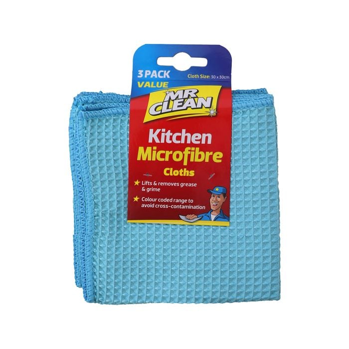 Mr Clean Kitchen Microfibre Cloth - 3 Pack - Bunnings Australia