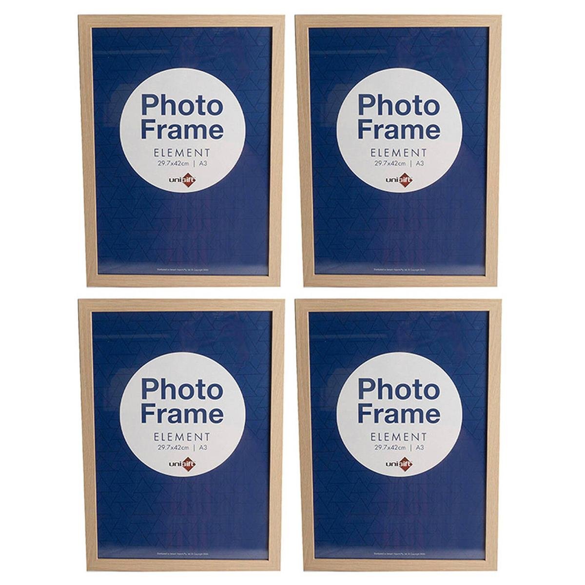4PK Unigift Element MDF/Glass A3 Picture Frame - Assorted - Bunnings ...