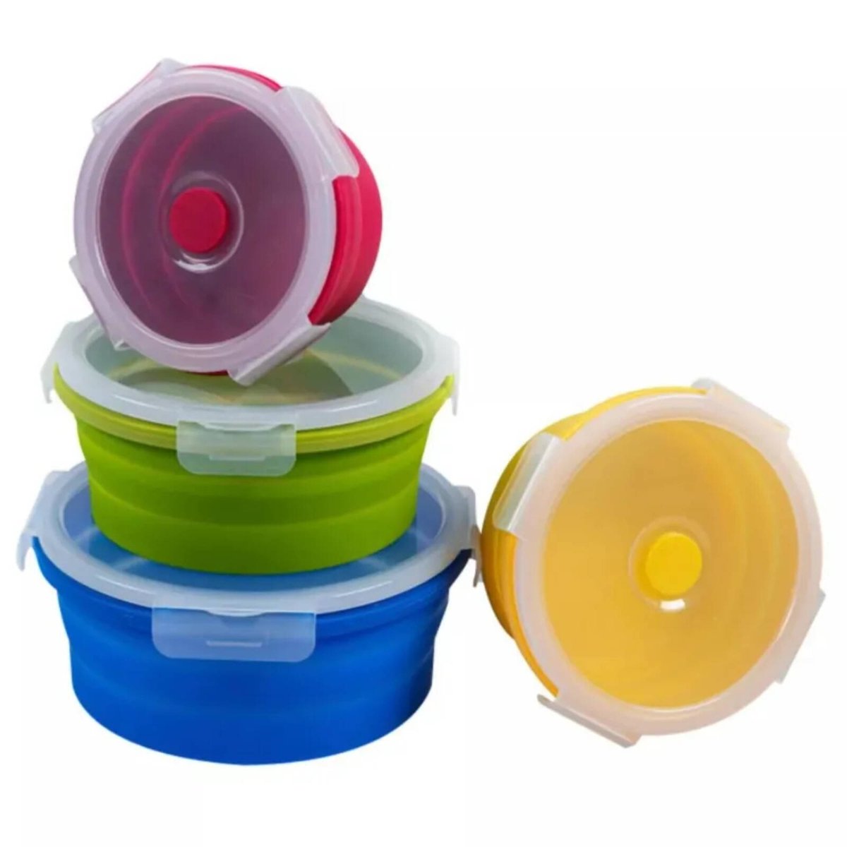 Silicone Collapsible Containers Pop Up Round Food Storage For Caravan ...