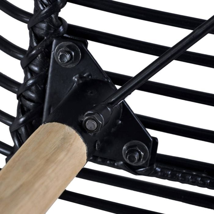 vidaXL Dining Chairs 2 pcs Black Natural Rattan - Bunnings Australia