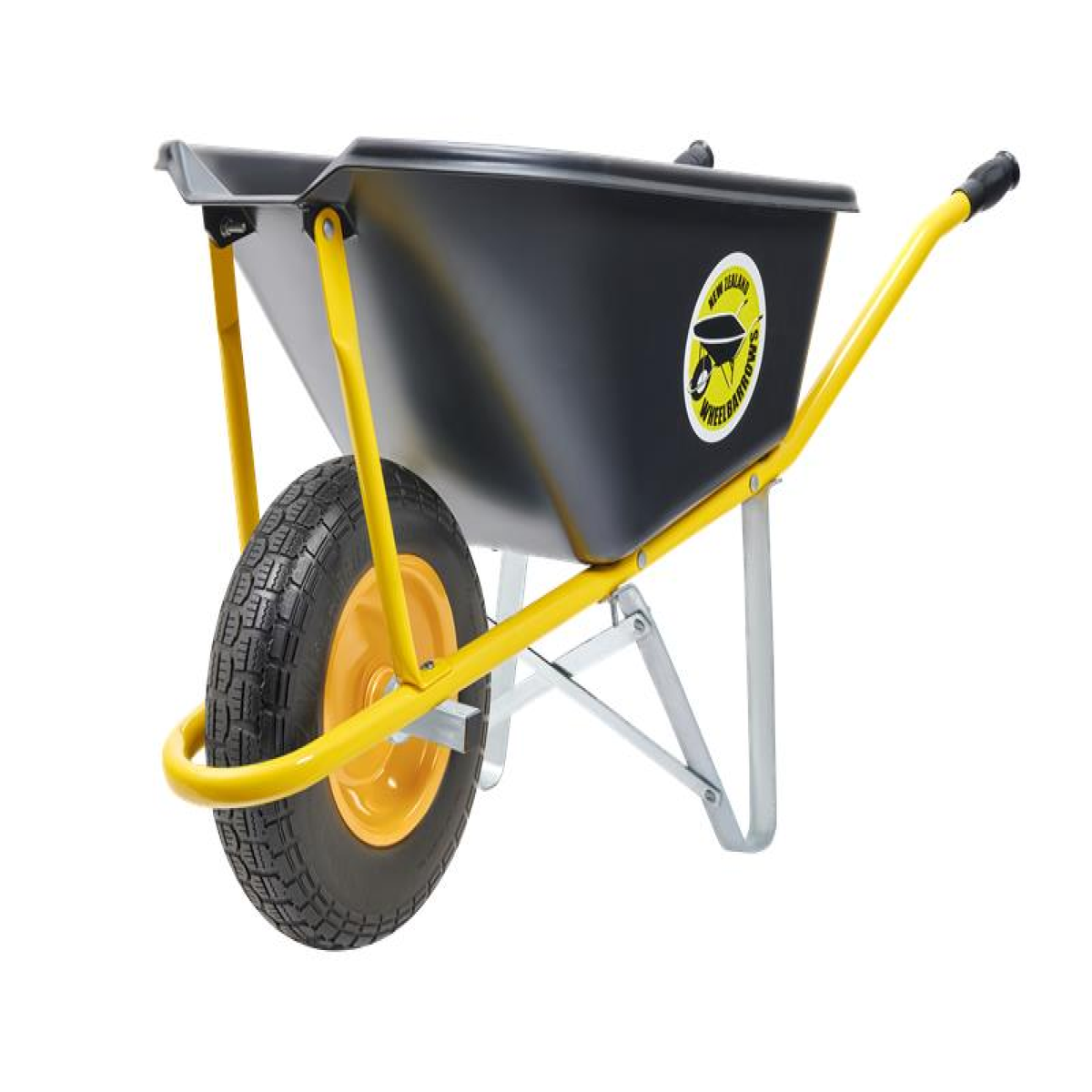 New Zealand Wheelbarrows' 67L Concreter Wheelbarrow With Puncture-Proof ...