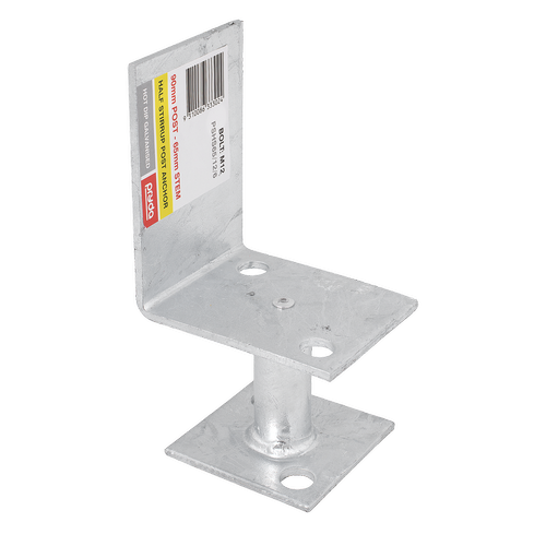 Pryda 65mm M12 Half Stirrup Post Anchor - Bunnings Australia
