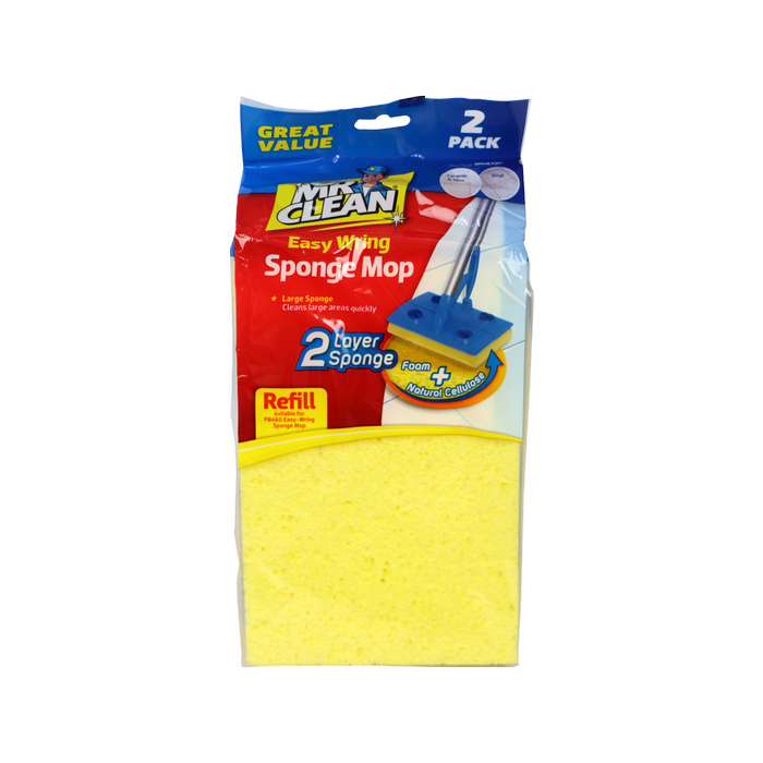 Mr Clean Easy Wring Sponge Mop Refills - 2 Pack - Bunnings Australia