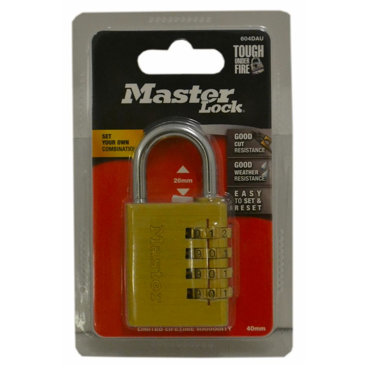 Master Lock 40mm Brass Combination Padlock - Bunnings Australia
