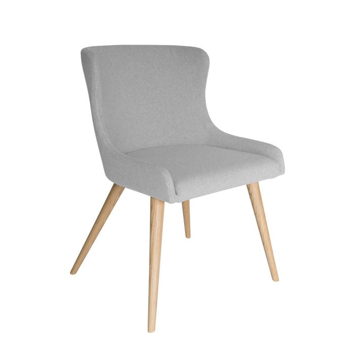 SKDL Osaka Dining Chair Light Grey Fabric Natural Legs - Bunnings Australia