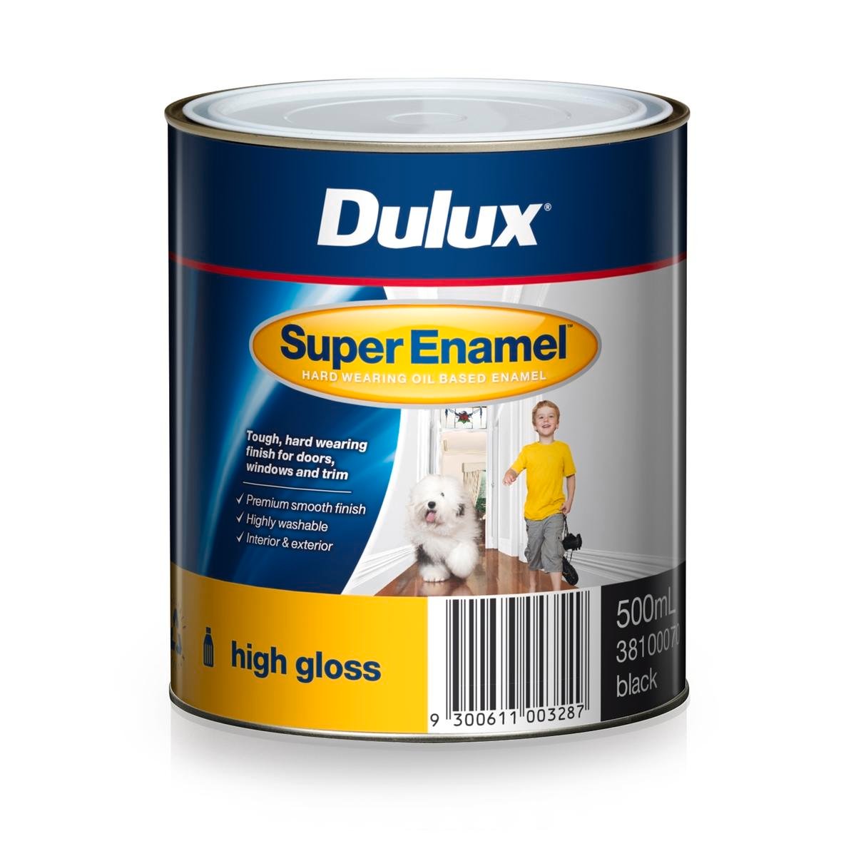 Dulux 500ML Super Enamel Paint High Gloss Black - Bunnings Australia