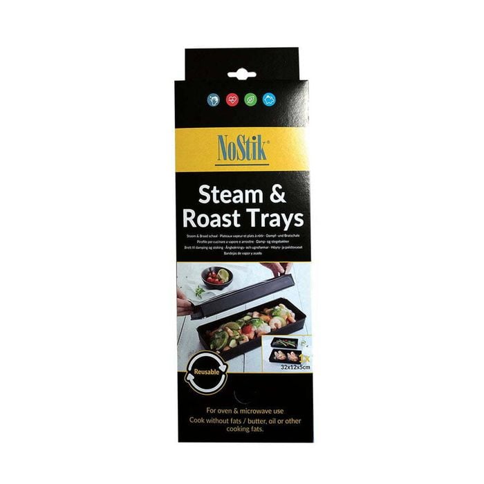 Nostik Reusable 32x12cm Steam & Roast Trays - Black - Bunnings Australia
