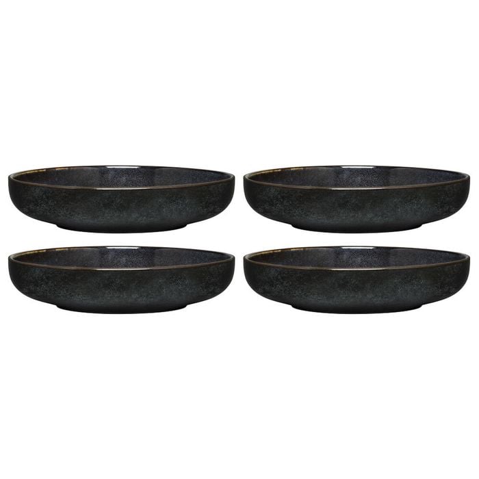 4PK Ecology Element 22cm Stoneware Dinner Bowl Round - Raven - Bunnings ...