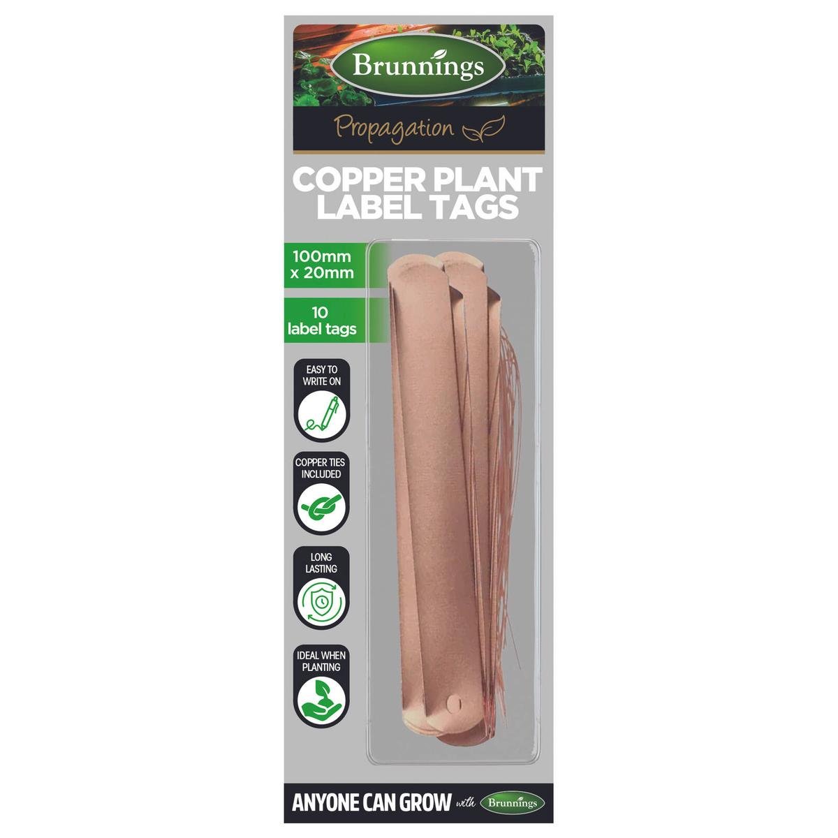 Brunnings 100mm x 20mm Copper Plant Label Tags - 10 Pack - Bunnings ...