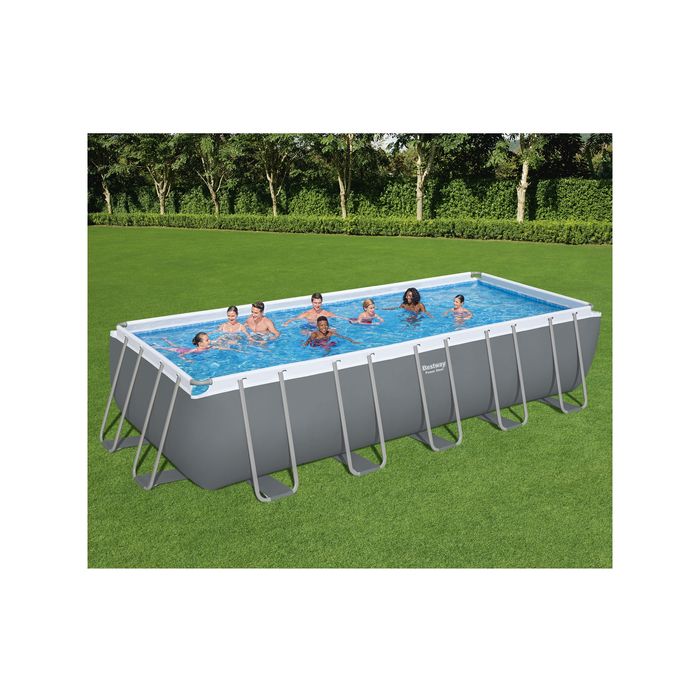 Bestway 6.40 x 2.74 x 1.32m Power Steel Rectangular Above Ground Pool ...