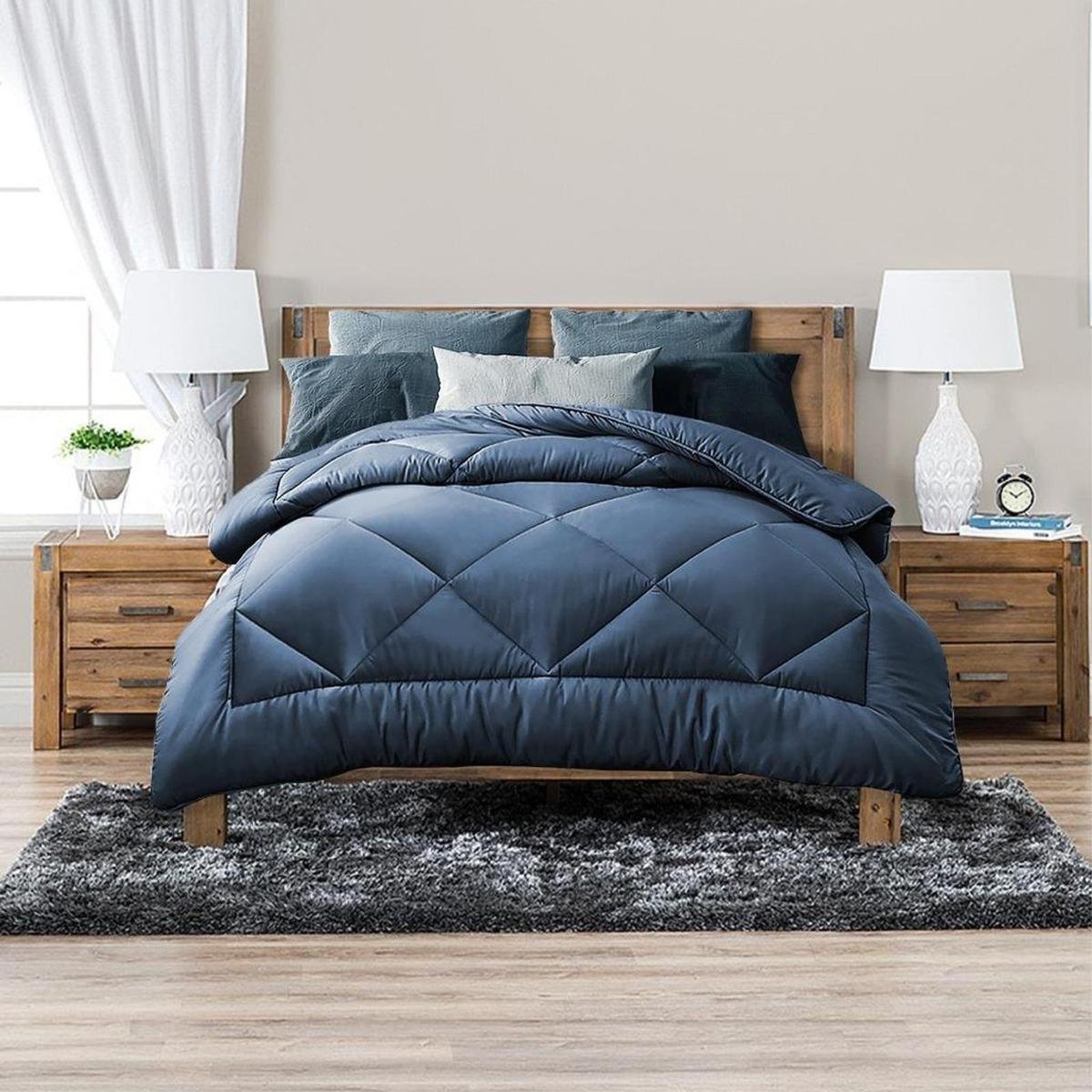 Luxor Single Blue Aus Made All Season Winter/Summer Soft Bamboo Blend ...