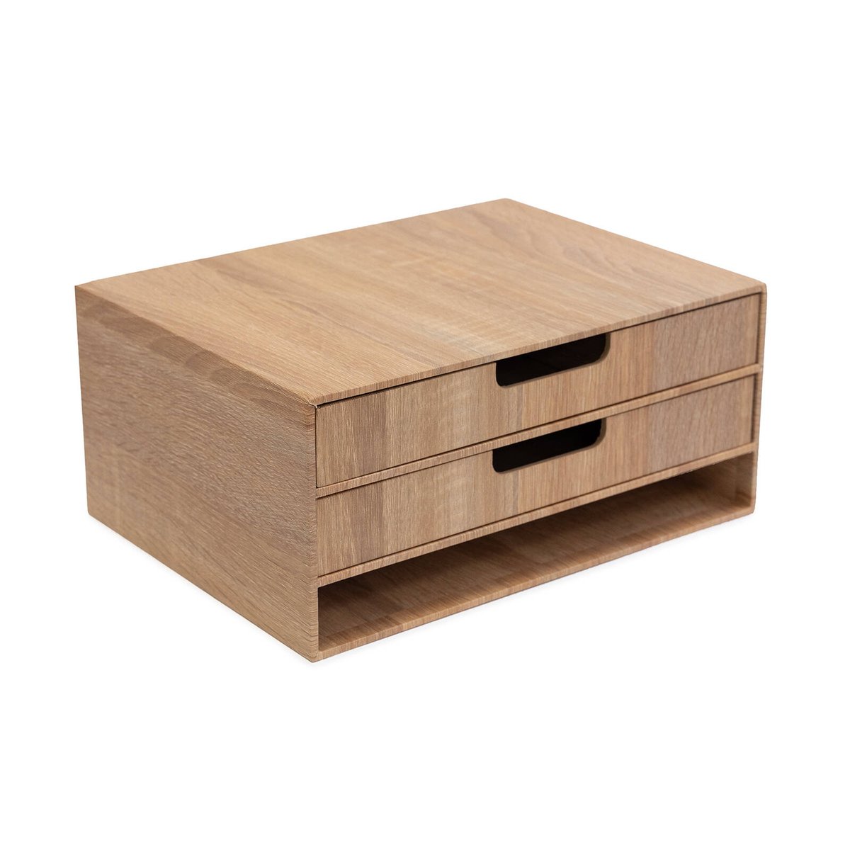 All Set 32 x 24 x 14.5cm Wood-Look Paper Twin Horizontal Drawers ...