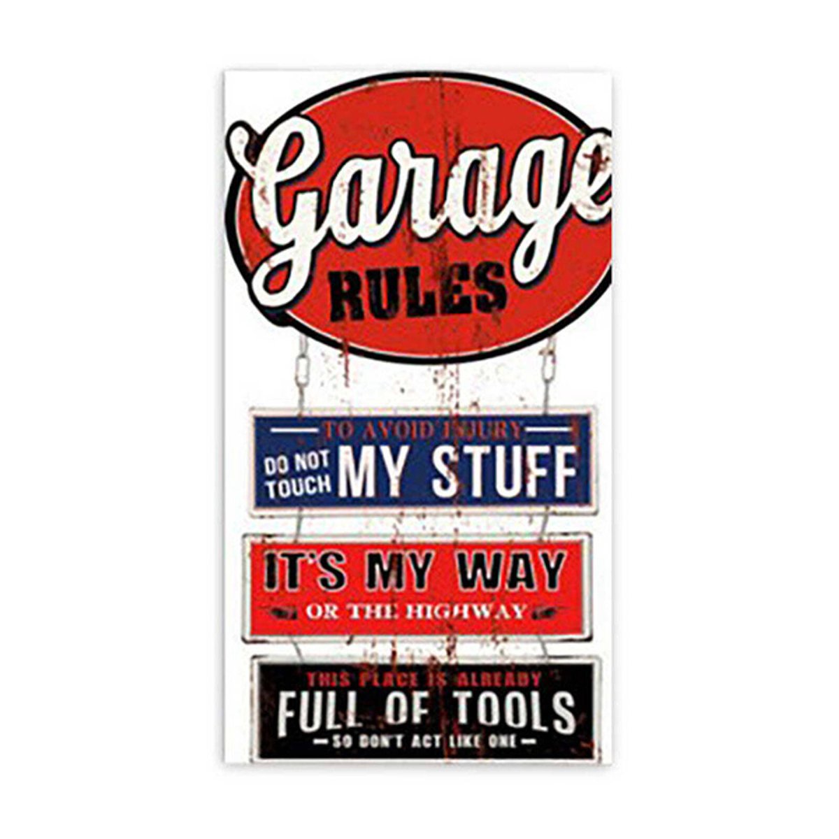 Men's Republic Man Cave Retro Vintage Style Sign Garage Rules 60 x 35cm ...