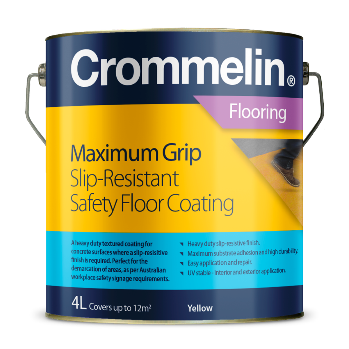 Crommelin 4L Yellow Maxi Grip Floor Coating - Bunnings Australia