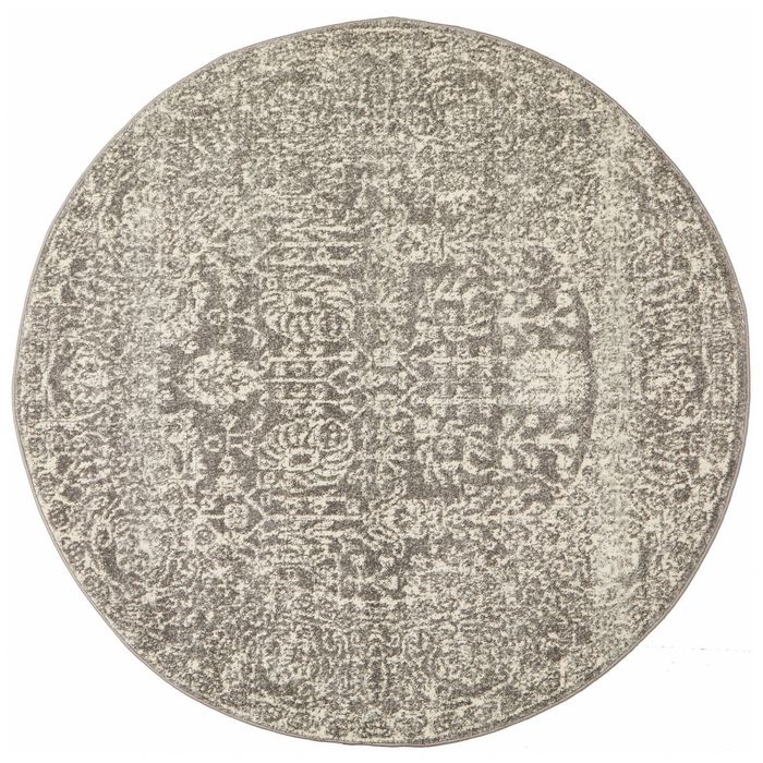 Sense 256 Grey Round 200X200Cm Rug - Bunnings Australia