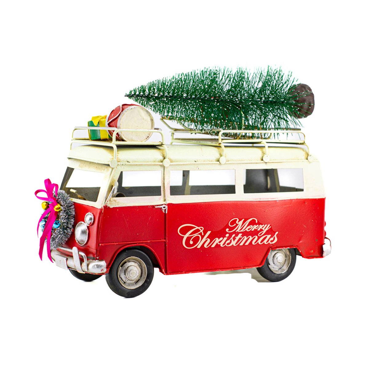 Boyle Metal Display Christmas Van w/ Tree Handmade Ornament Home Decor 26cm - Bunnings Australia