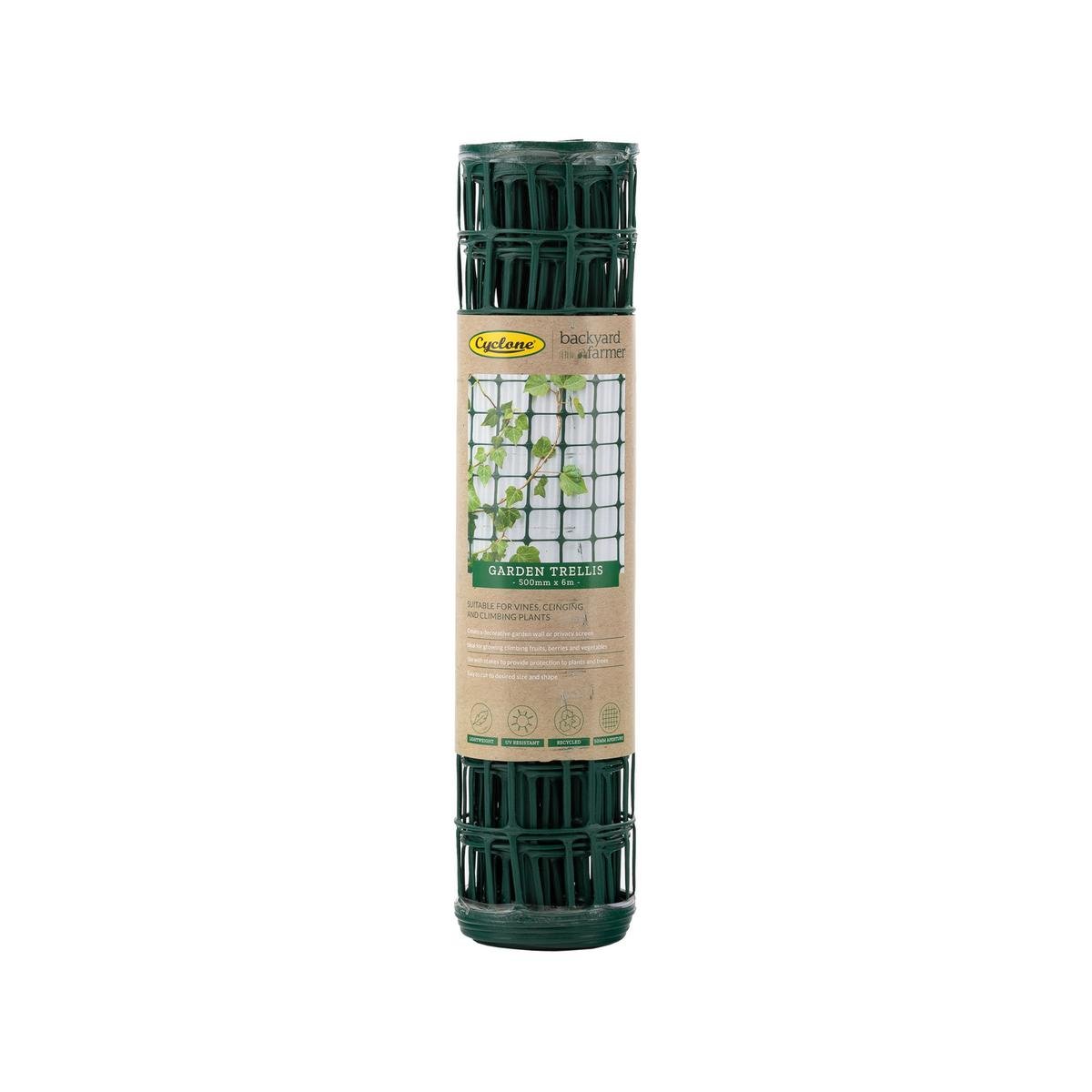 Backyard Farmer 6.0 x 0.5m x 50mm Green Plastic Trellis - Bunnings ...