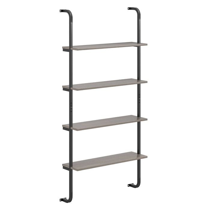 Costway 4-Tier Industrial Bookshelf Wall Mounted Floating Display ...