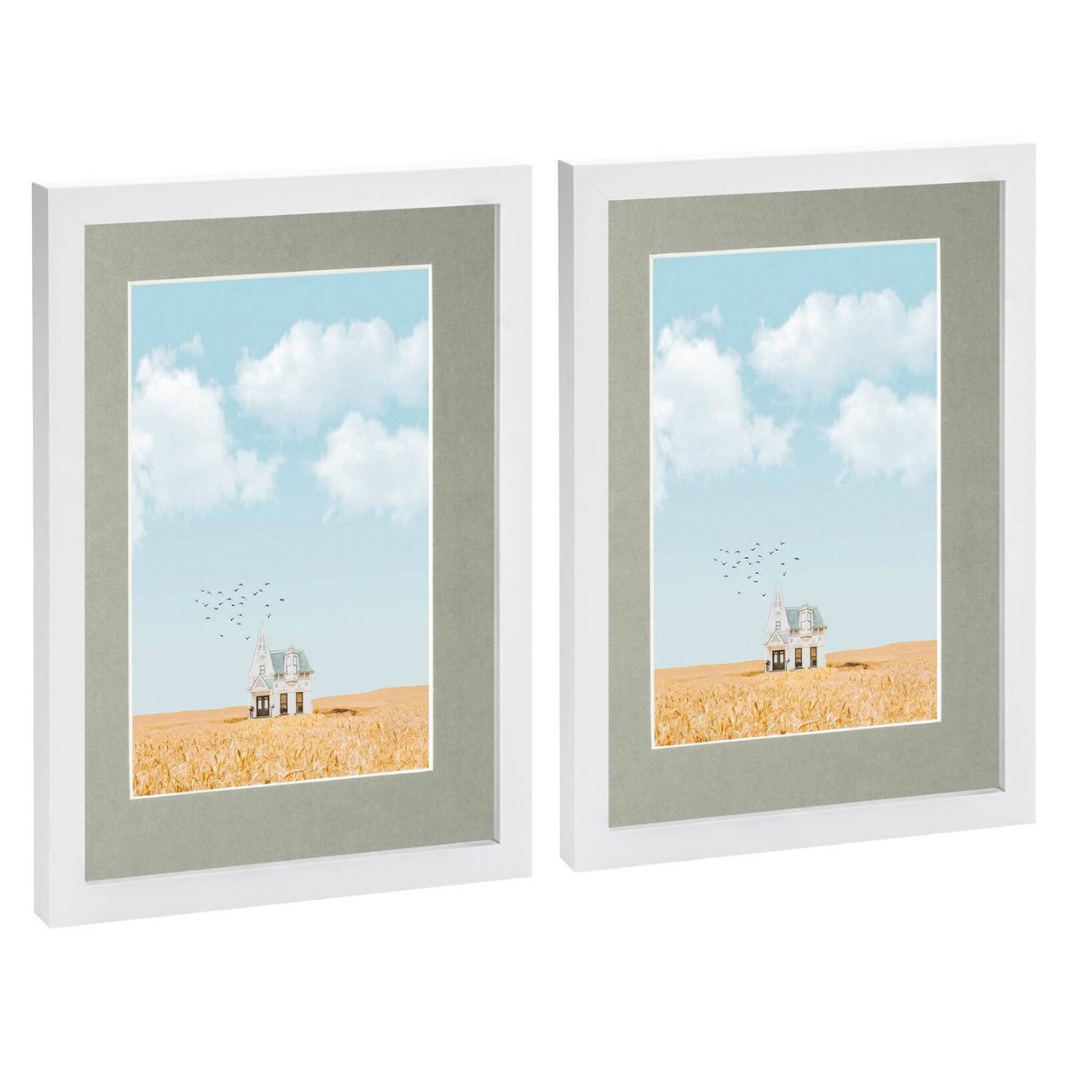 Nicola Spring Photo Frames with A5 Mount - A4 (8" x 12") - White - Pack ...