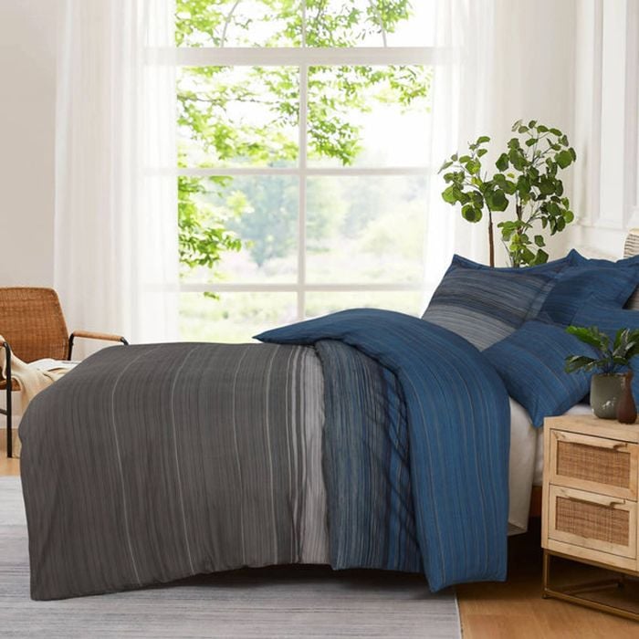 Super King Quilt Cover Set - Stripes - Bunnings Australia