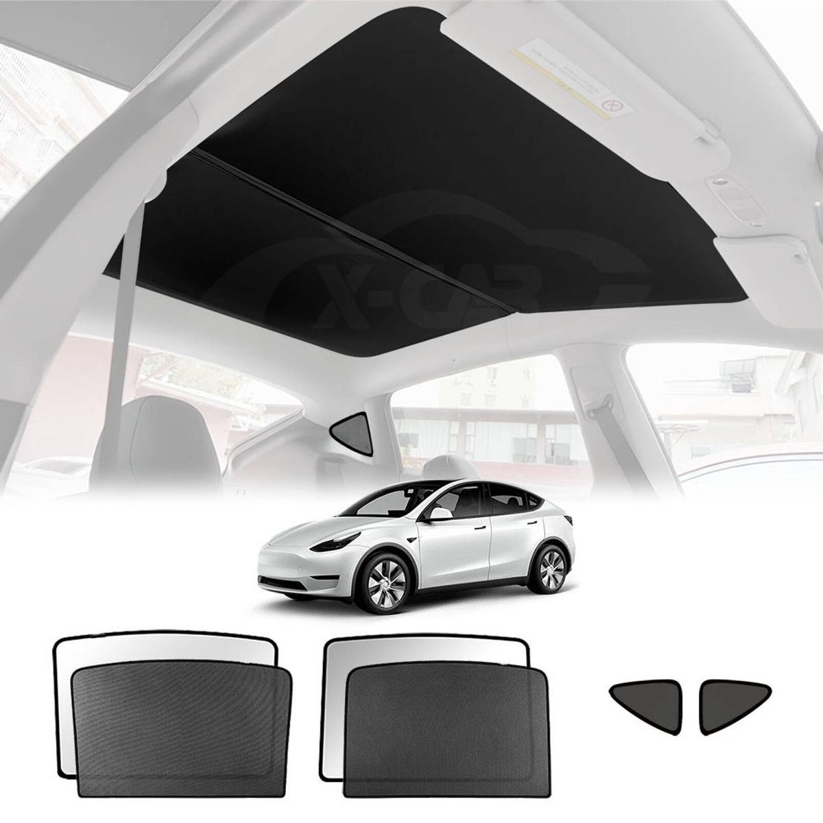 Tesla Model Y Glass Roof Sunroof Mesh Top with UV Heat Insulation Film ...