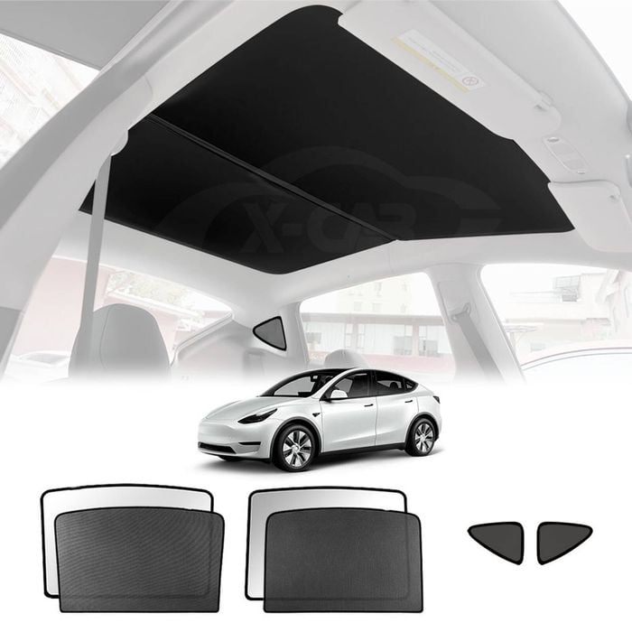 Tesla Model Y Glass Roof Sunroof Mesh Top with UV Heat Insulation Film ...