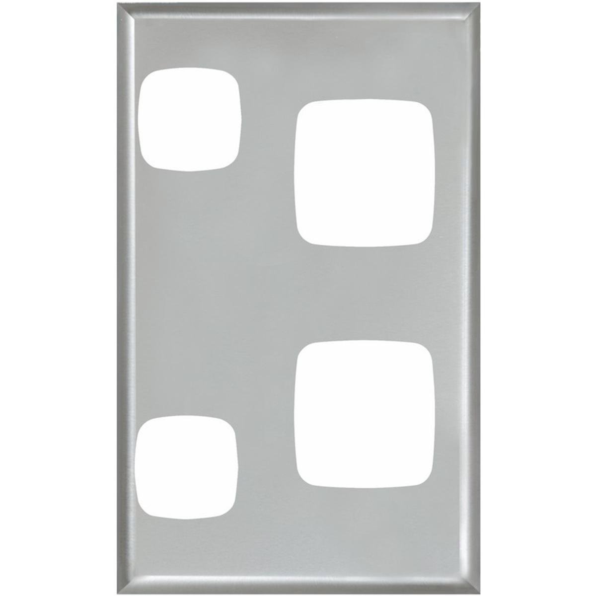 HPM Excel Double Powerpoint Vertical Coverplate Matt Silver - Bunnings ...