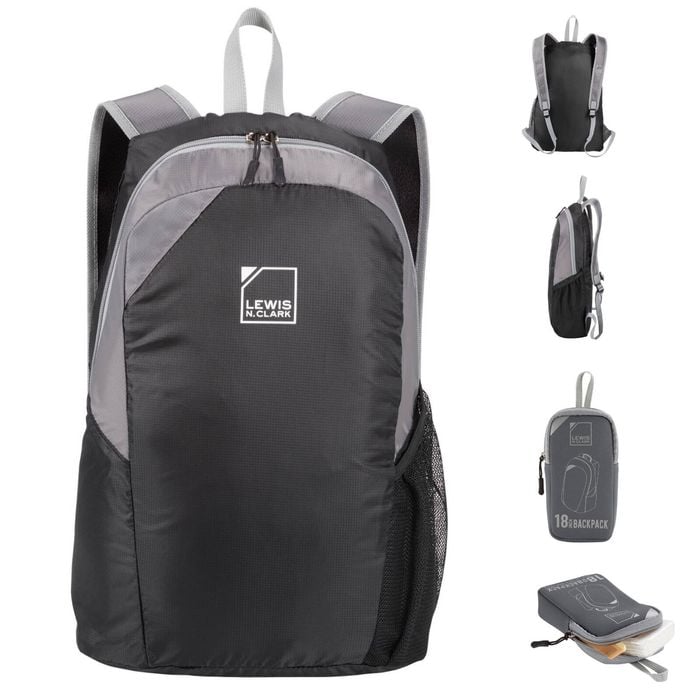 Lewis N. Clark 18" Packable Foldable Compact Travel Backpack Bag Black ...