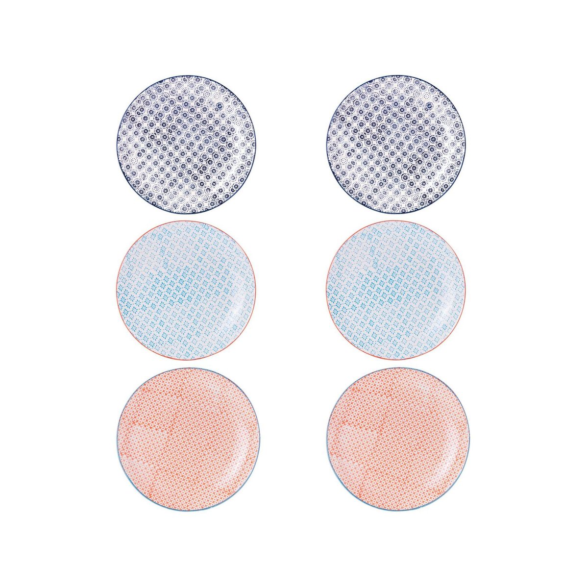 Nicola Spring Patterned Dinner Plates - Print Design - 26cm - Set of 6 ...