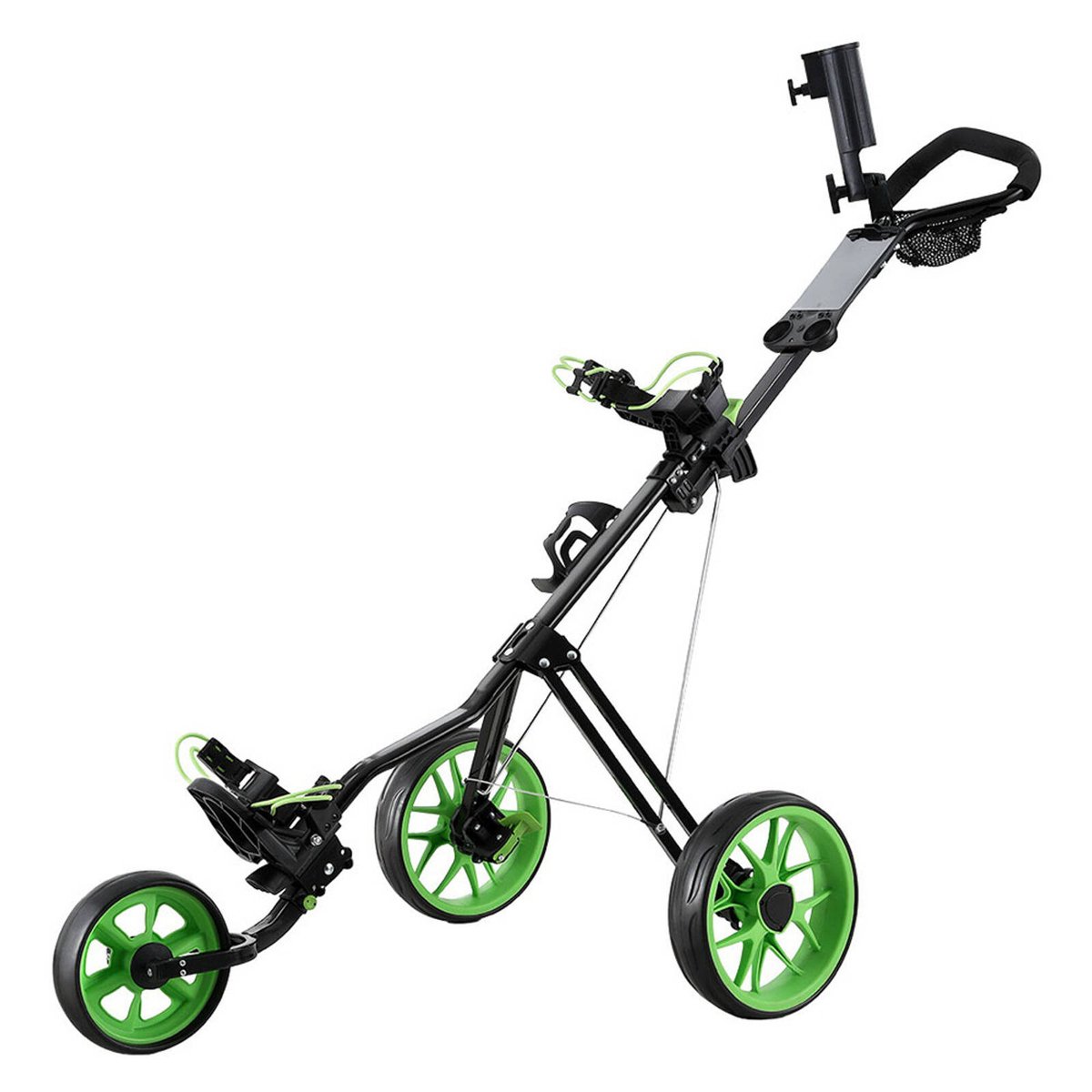 Everfit Golf Buggy Quick Folding Trolley Golf Cart 3 Wheels Height ...