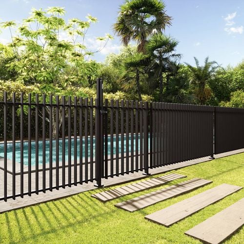 ProtectorAl 2400 x 1200mm Black Aluminium Radiator Pool Fence Panel ...