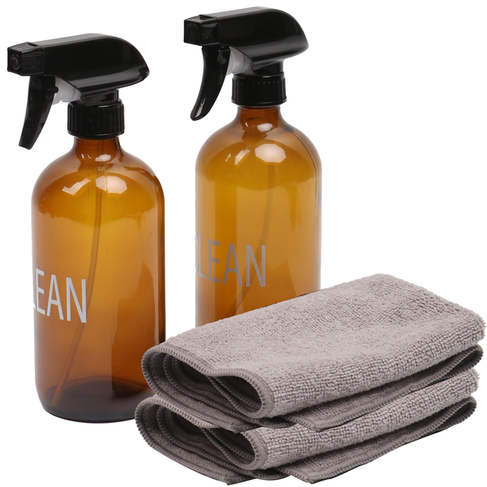 Practa Solutions Spray Cleaning Kit- 2 Piece Spray Bottles and 2 Piece ...